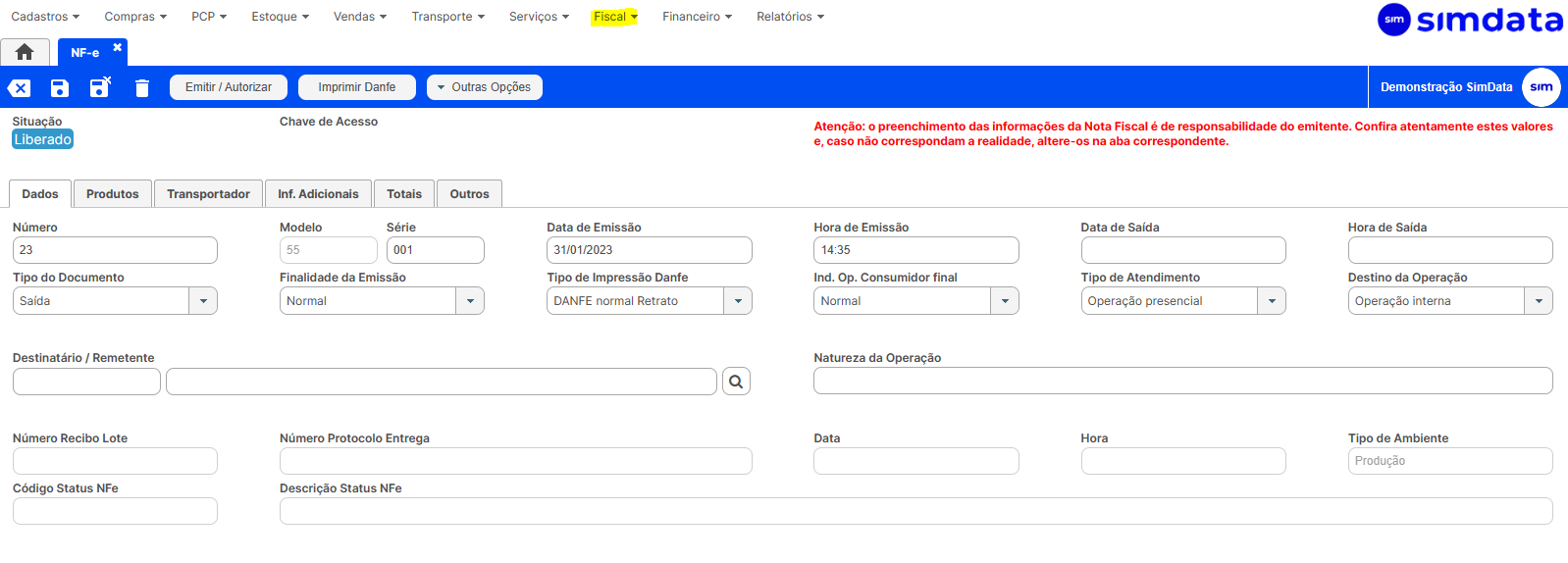 Nota fiscal eletrônica (NF-e)