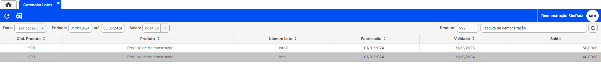 Controle de lote e validade