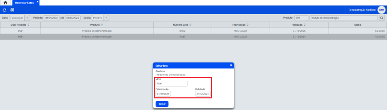 Controle de lote e validade
